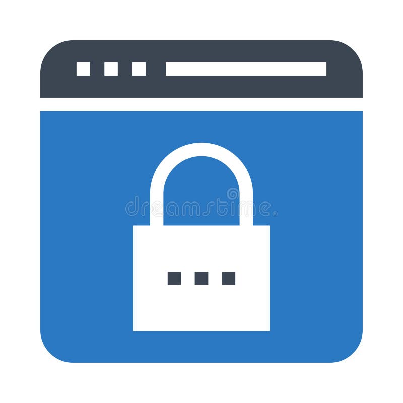 Browser Lock Glyphs Double Color Icon Stock Illustration - Illustration ...
