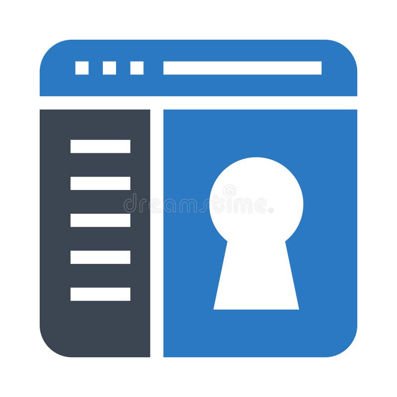 Browser Lock Glyphs Double Color Icon Stock Illustration - Illustration ...