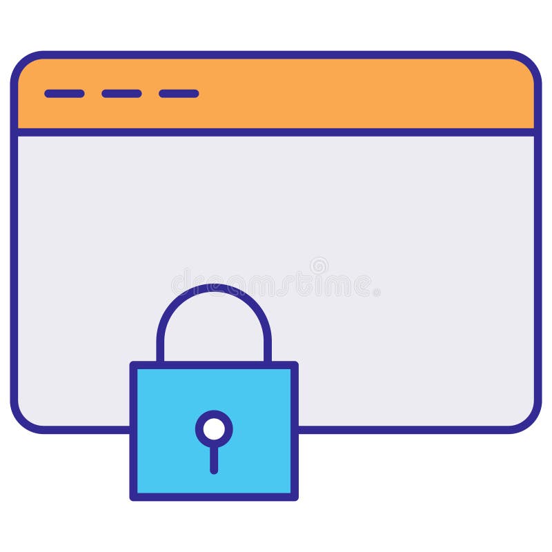 Browser Lock Isolated Vector Icon Which Can Easily Modify or Edit Stock ...