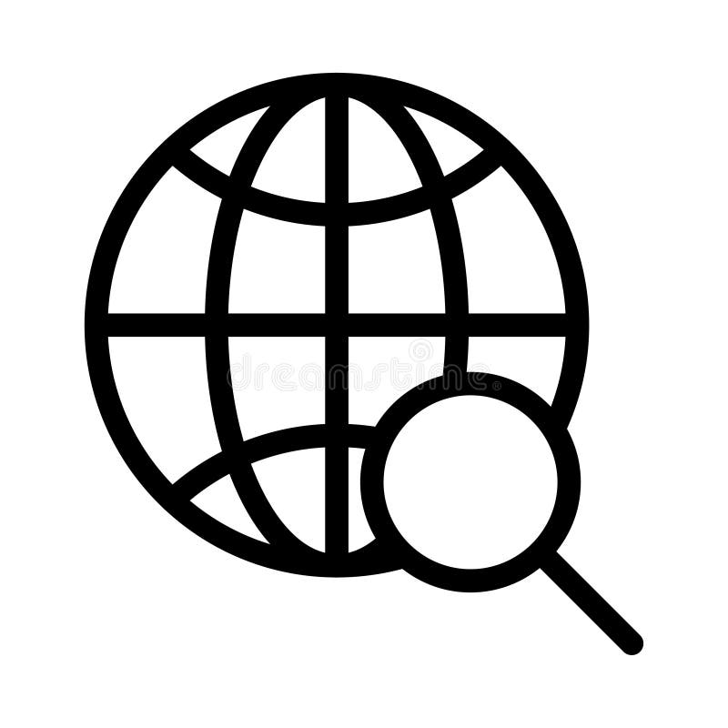 Browser Magnifier Vector Thin Line Icon Stock Illustration ...