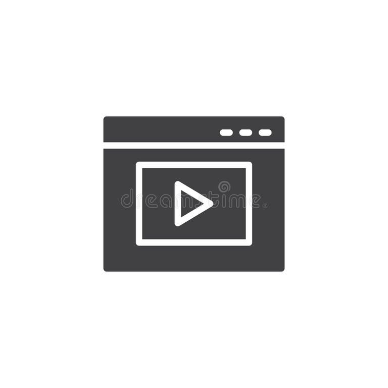 Browser Media Player Vector Icon Stock Vector - Illustration of icon ...