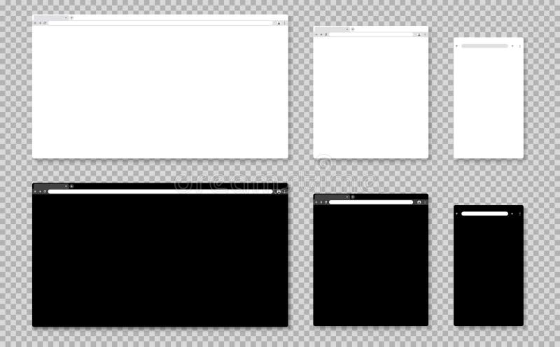 Browser Mockup. Blank Website Window with Tab, Toolbar and Search Field ...
