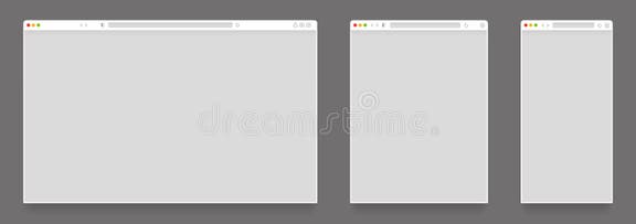 Browser Mockups. Empty Computer Tablet and Mobile Web Page Templates ...