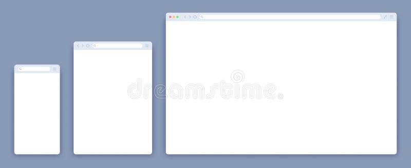 Browser Mockups. Website Window for Different Devices As Desktop ...