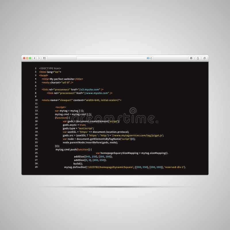 Browser Moderno Con Il Codice Semplice Del HTML Della Pagina Web Su ... Browser Moderno Con Il Codice Semplice Del HTML Della Pagina Web Su ...