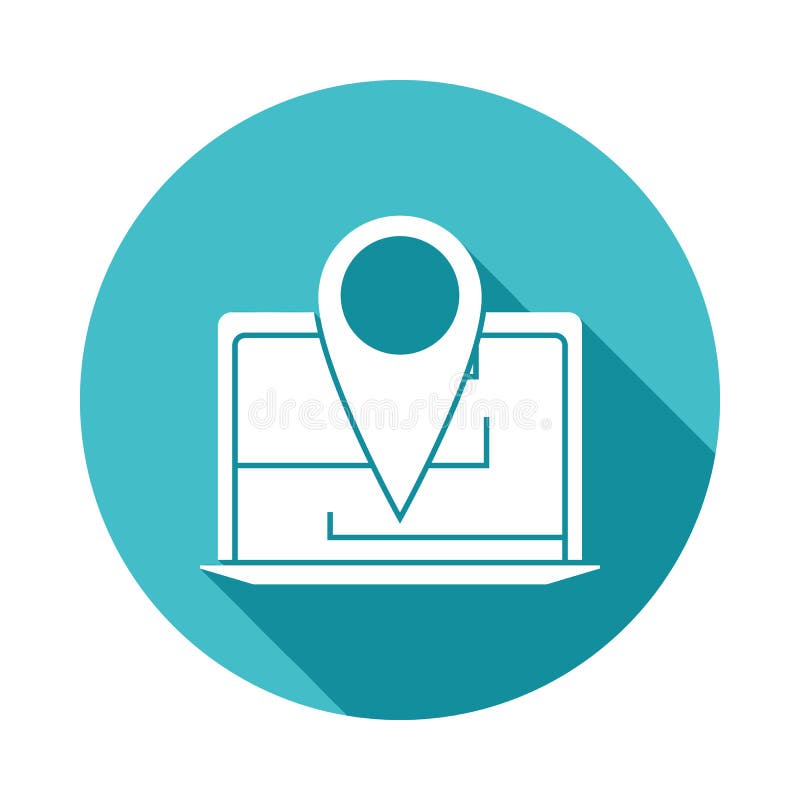 Browser Navigation Icon in Flat Long Shadow Style Stock Illustration ...