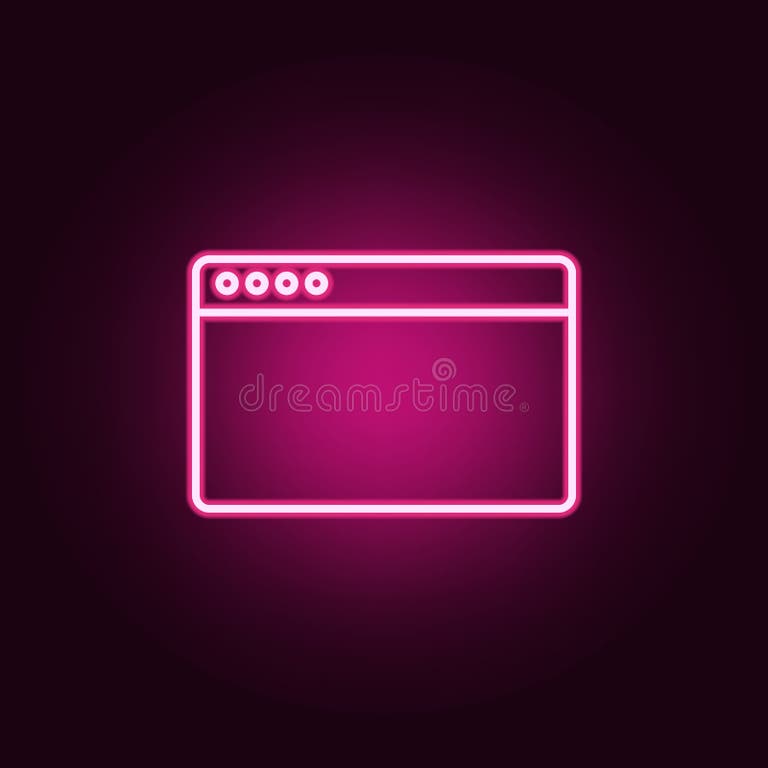 Browser Neon Icon. Elements of Web Set Stock Illustration ...