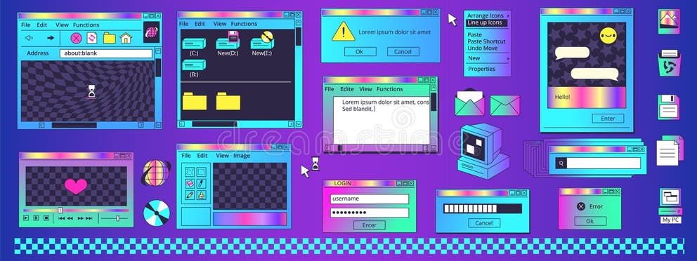Retro Desktop Browser Stock Illustrations – 598 Retro Desktop Browser ...
