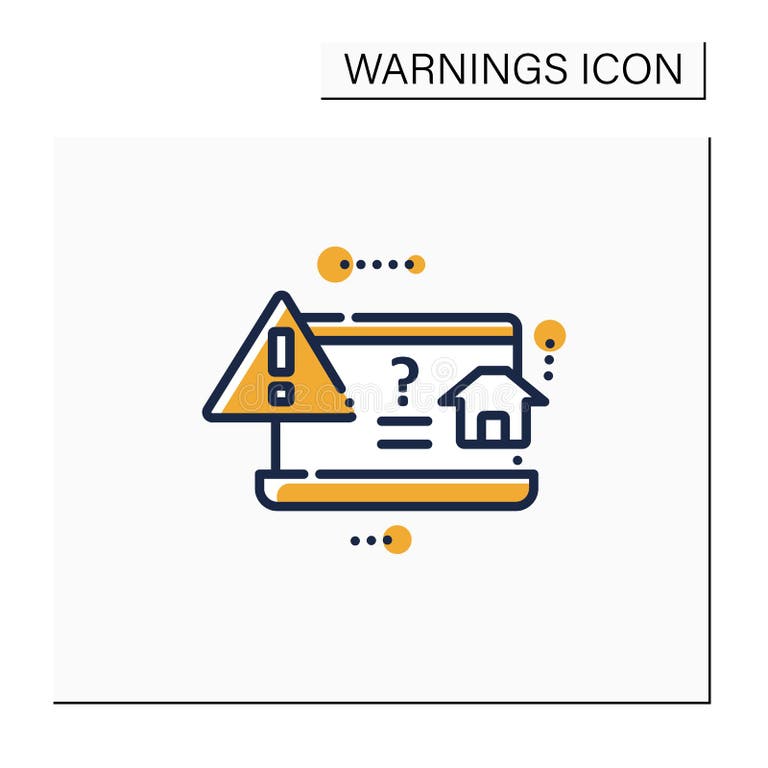 Browser Notification Color Icon Stock Vector - Illustration of caution ...