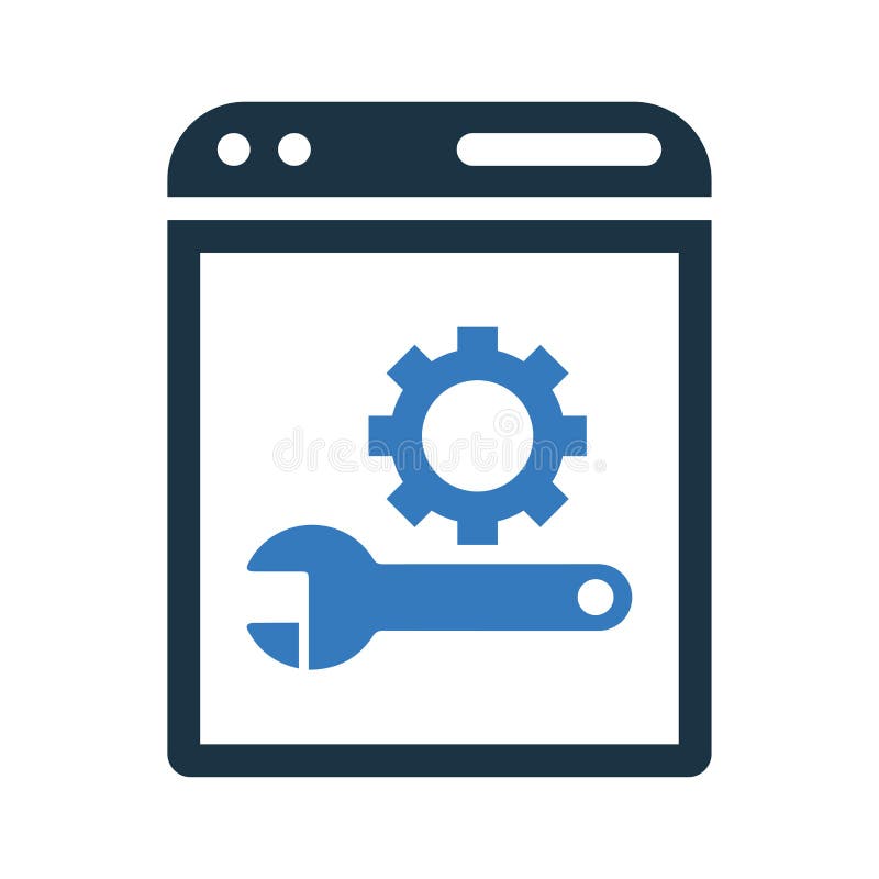 Setting, Webpage Outline Icon. Line Art Vector Stock Vector - Illustration of tools, browser ...