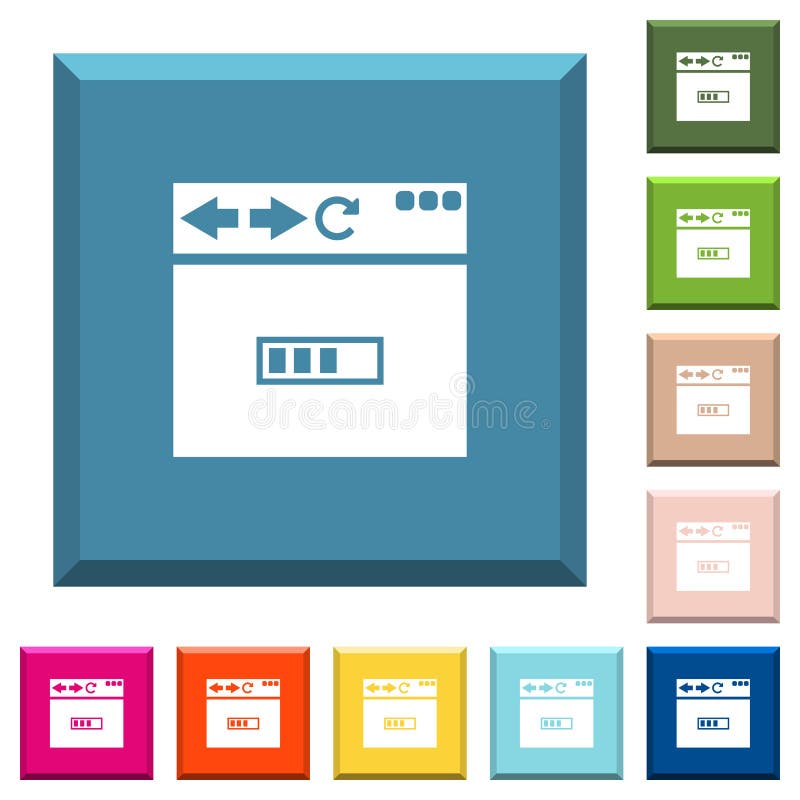 Set of loading buttons stock vector. Illustration of rectangle - 32340746