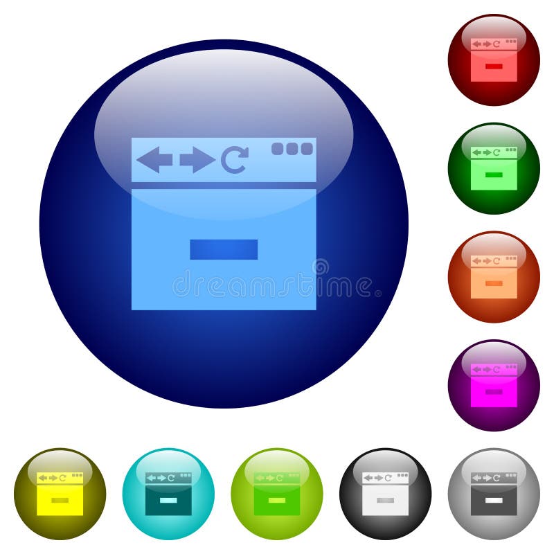 Browser Remove Tab Color Glass Buttons Stock Vector - Illustration of ...