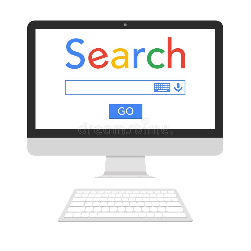 Browser on screen stock illustration. Illustration of choice - 79311144