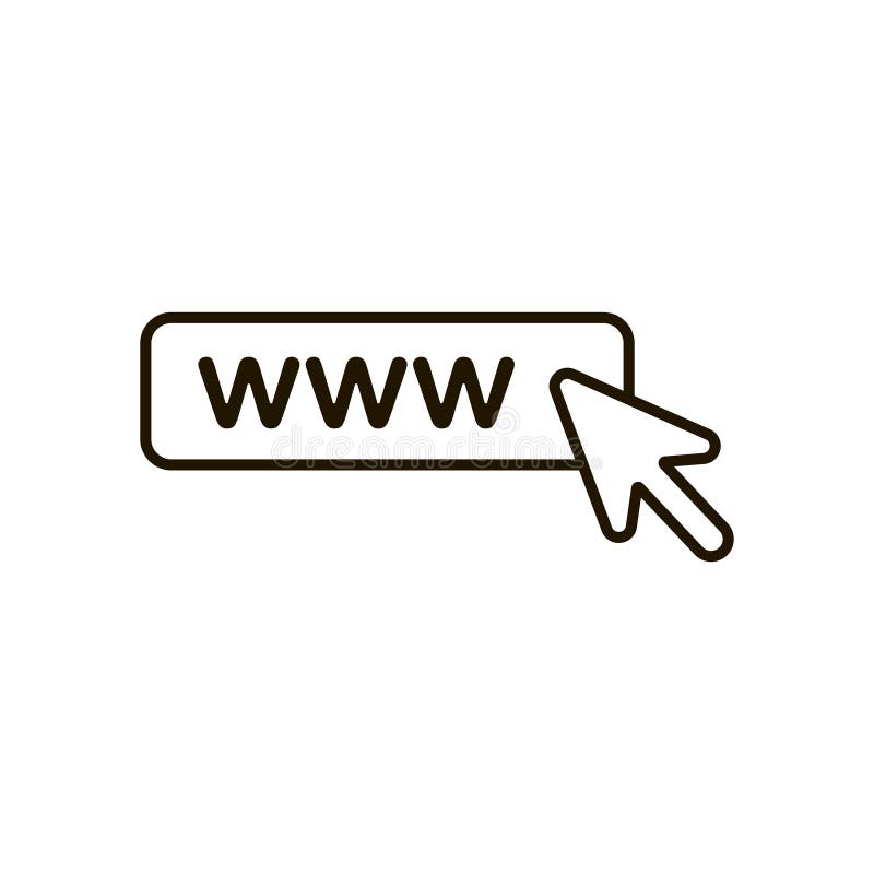 Browser Search Bar and Mouse Cursor Icon in Trendy Flat Style Isolated ...
