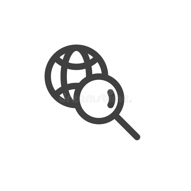 Browser search line icon stock vector. Illustration of lens - 242383860