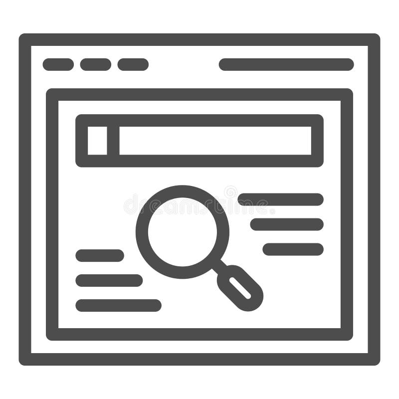 Browser Search Line Icon. Web Search Vector Illustration Isolated on ...