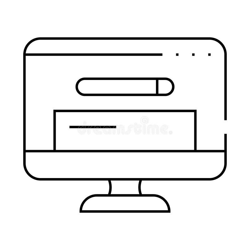 Browser Search Operating System Line Icon Vector Illustration Stock ...