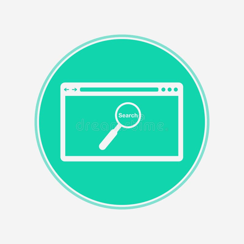 Browser Search Vector Icon Sign Symbol Stock Vector - Illustration of ...