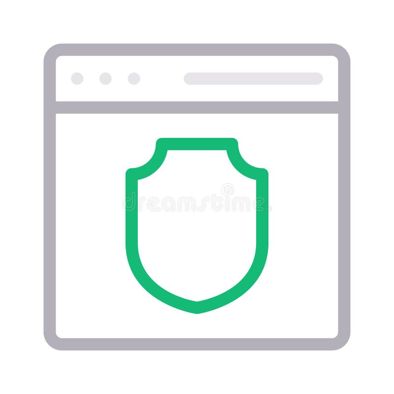 Browser Security Thin Line Color Vector Icon Stock Vector ...