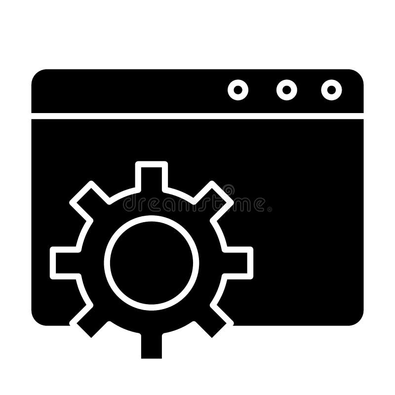 Browser Settings Solid Icon. Computer Settings Vector Illustration ...