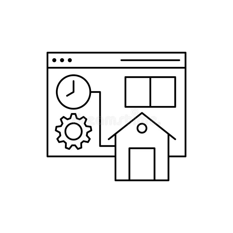 Browser Smart Home Gear Icon. Element of Internet in Life Icon Stock ...