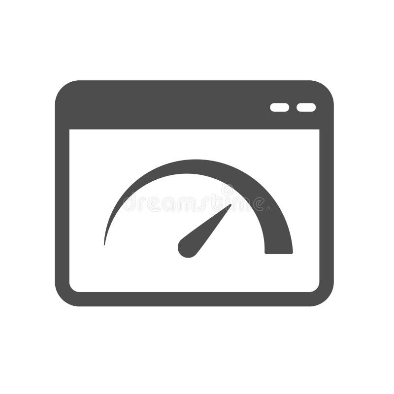 Browser Speed Thin Line Icon. Computer Window Speedometer Vector ...