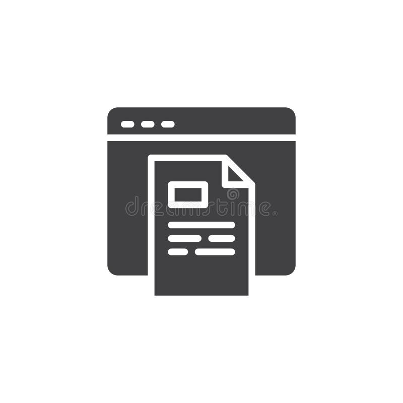 Browser and Text File Vector Icon Stock Vector - Illustration of glyph ... Browser and Text File Vector Icon Stock Vector - Illustration of glyph ...