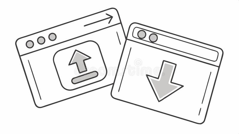 Browser Upload Download Icon, Web Data Transfer Symbol Vector Design ...