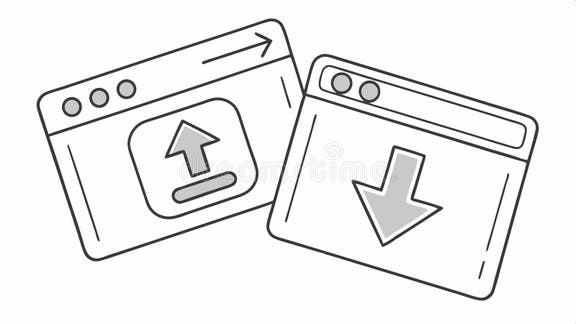 Browser Upload Download Icon, Web Data Transfer Symbol Vector Design Generative AI Stock Vector ...