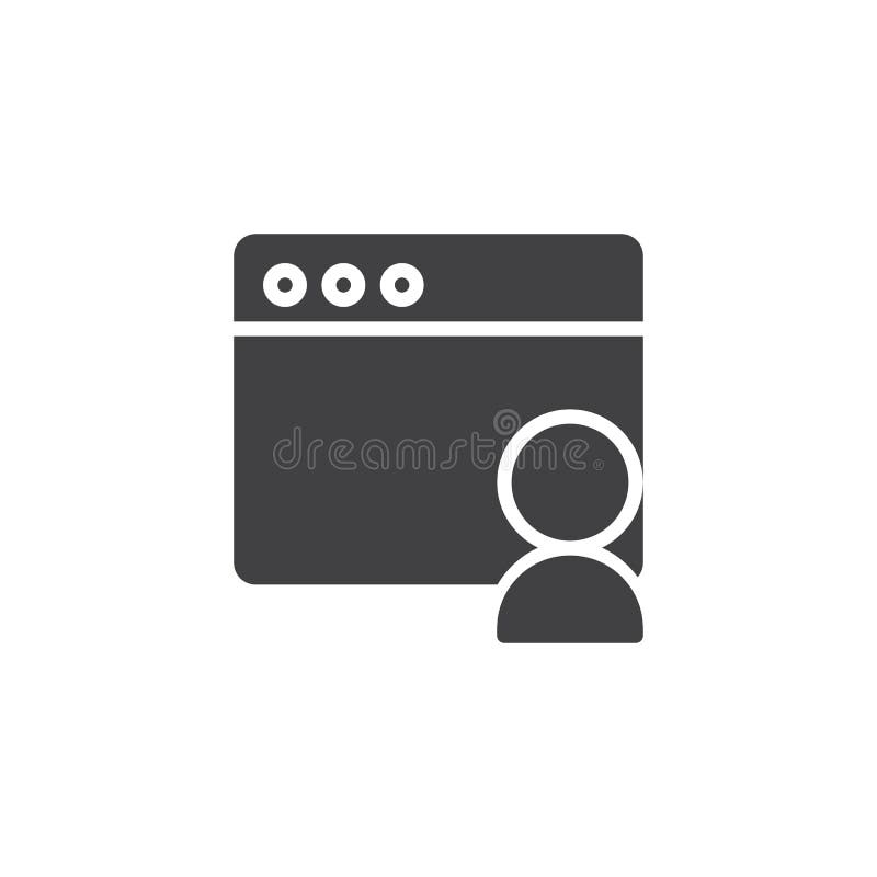 Browser and User Vector Icon Stock Vector - Illustration of screen ...