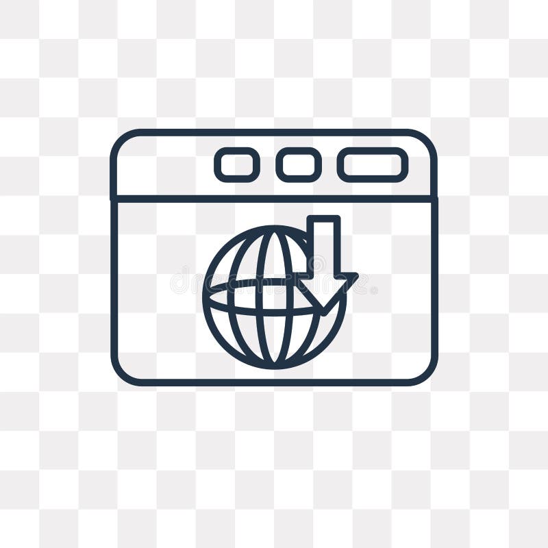 Browser Vector Icon Isolated on Transparent Background, Linear B Stock ...