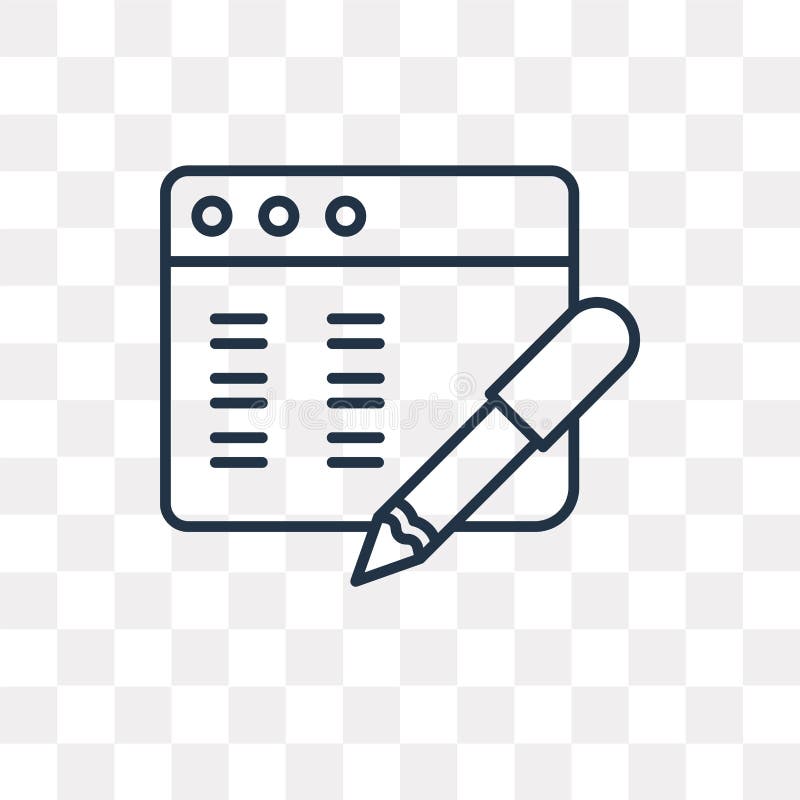 Browser Vector Icon Isolated on Transparent Background, Linear B Stock ...