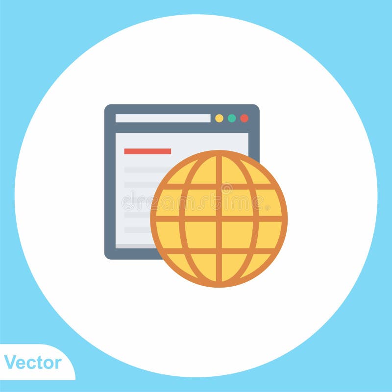 Browser Vector Icon Sign Symbol Stock Vector - Illustration of mobile ...