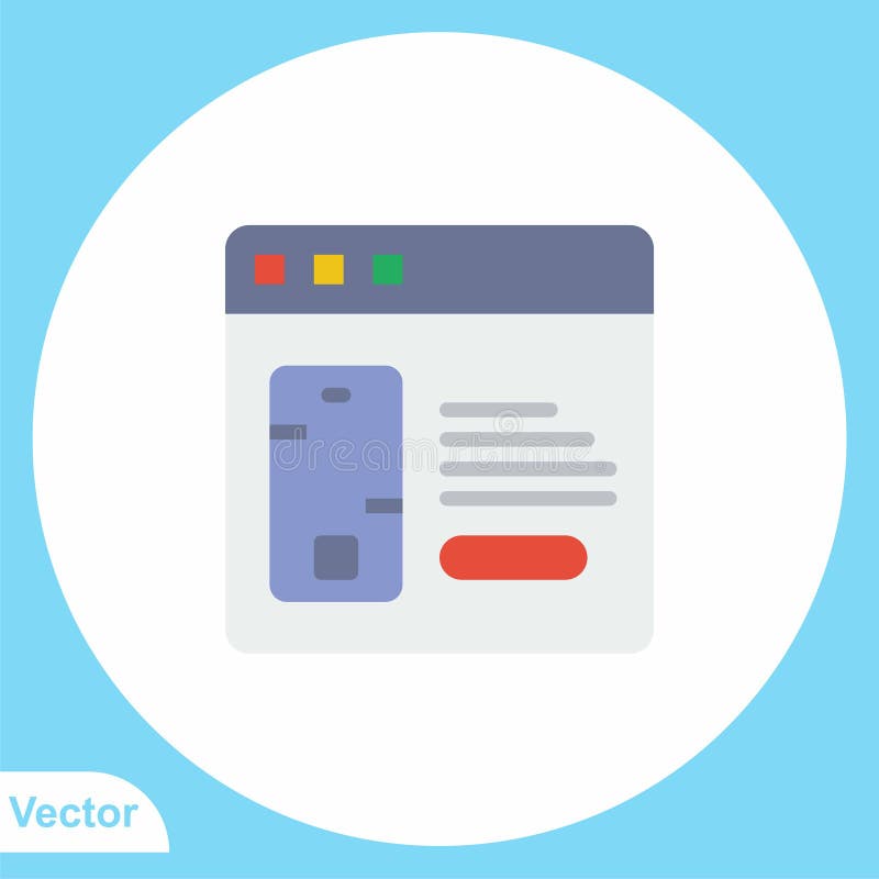 Browser Vector Icon Sign Symbol Stock Vector - Illustration of ...