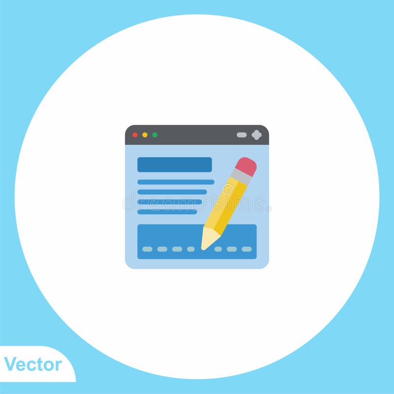 Browser Vector Icon Sign Symbol Stock Vector - Illustration of line ...