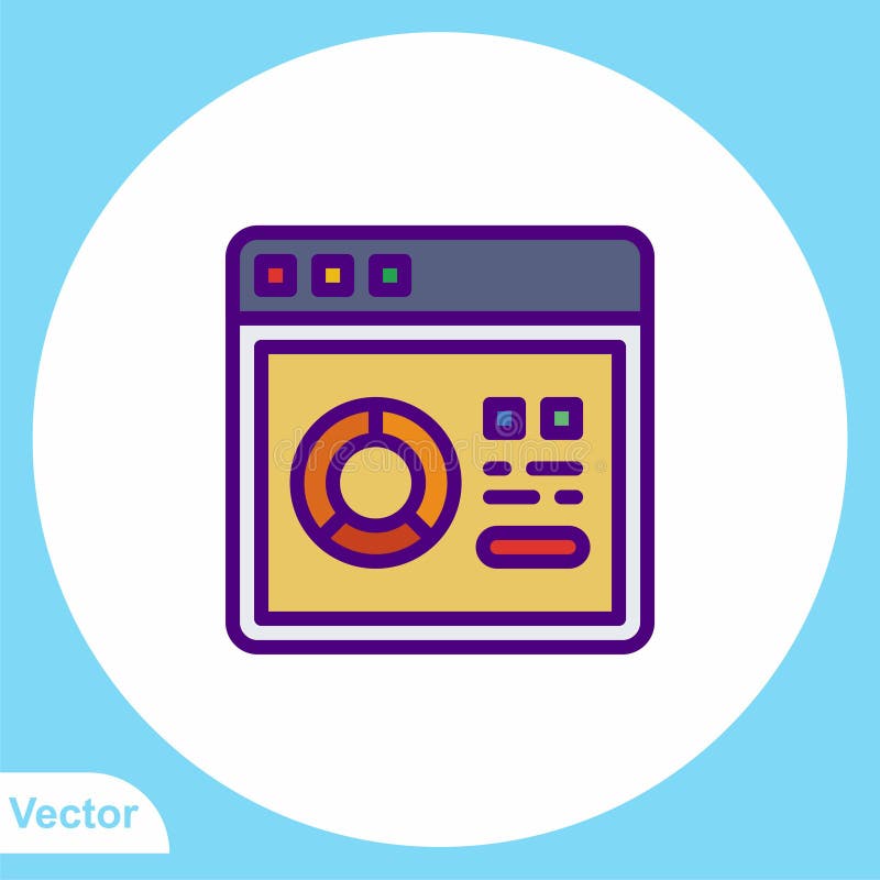 Browser Vector Icon Sign Symbol Stock Vector - Illustration of black ...