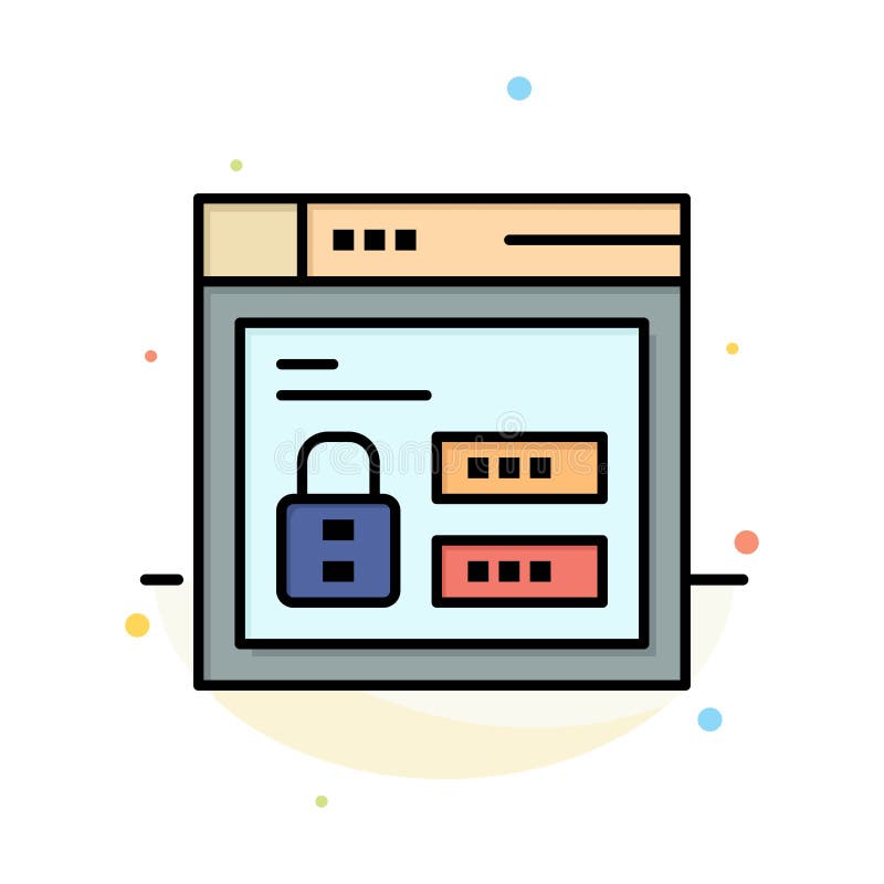 Browser, Web, Lock, Code Abstract Flat Color Icon Template Stock Vector ...