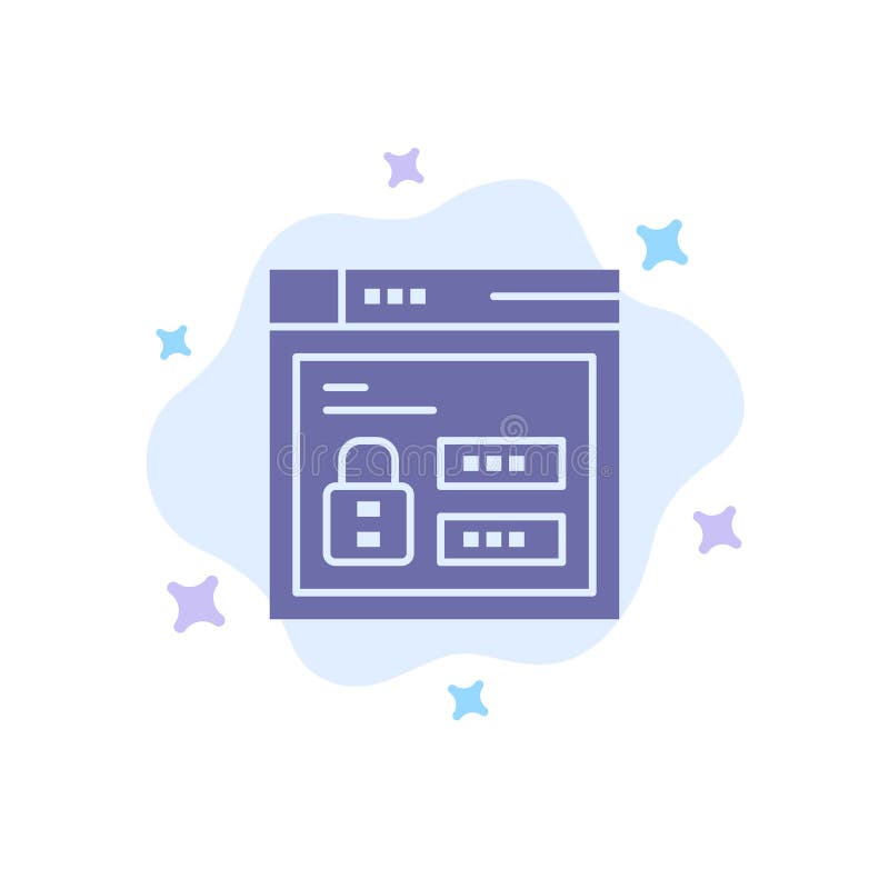 Browser, Web, Lock, Code Blue Icon on Abstract Cloud Background Stock ...