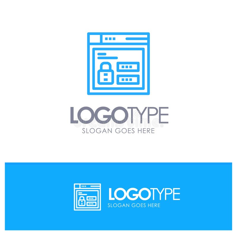 Browser, Web, Lock, Code Blue Logo Line Style Stock Vector ...