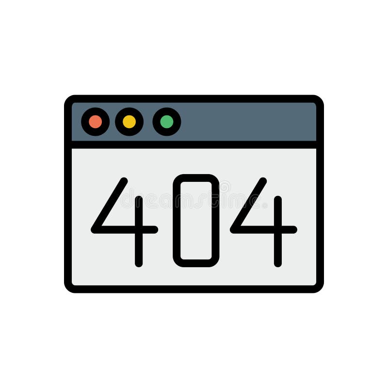 Browser, Web Site, Error Icon. Simple Color with Outline Vector ...