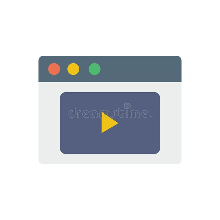 Browser, Web Site, Video Icon. Simple Color Vector Elements of Internet ...