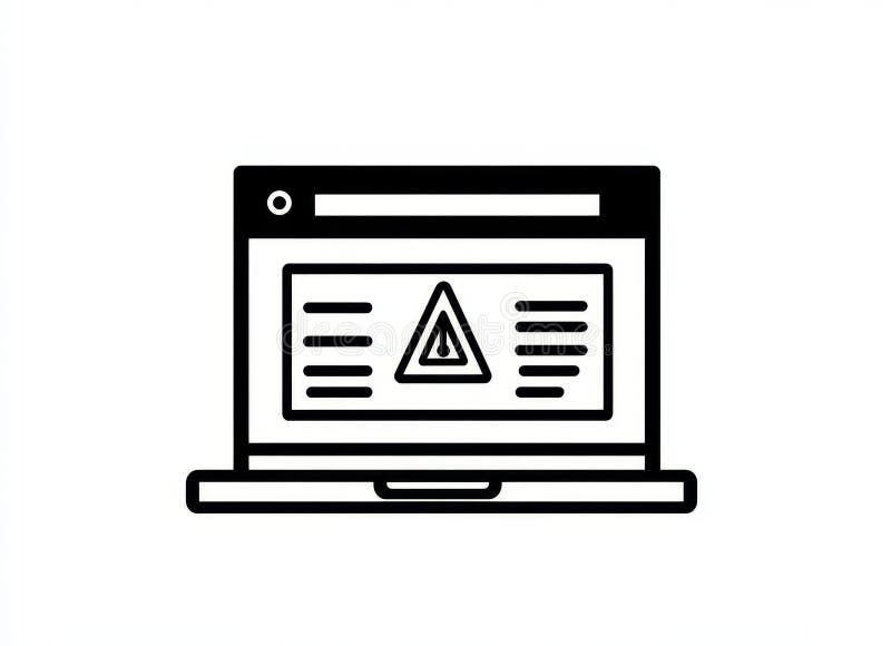 In the Browser, a Website Error Icon with an Alert Symbol and Warning ...