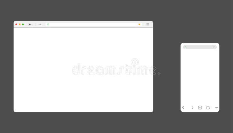 Web Browser Window. Template of Website Interface. Social Media Style ...