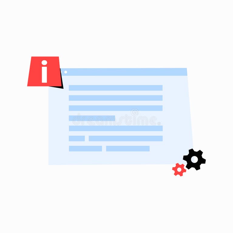 Browser Window with Information Notification in Flat Vector ...