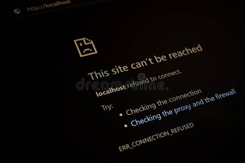A Browser Window Displays the "this Site Can T Be Reached" Error for Localhost, Seen during Web ...