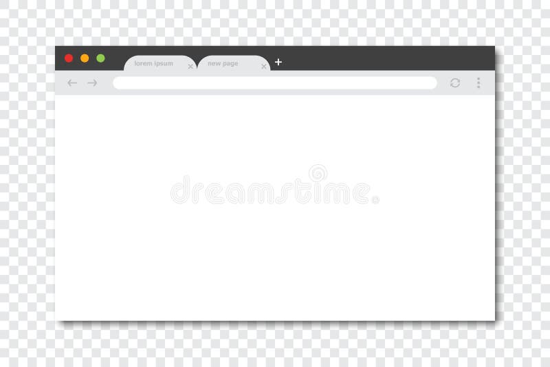 Browser Window Frame Template with Shadow on a Transparent Background ...