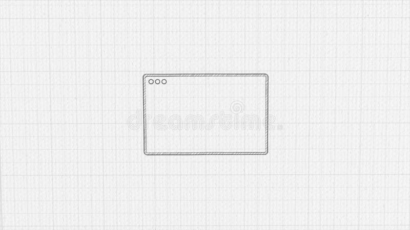 Browser Window Icon with Color Drawing Effect. Doodle Animation Stock ...