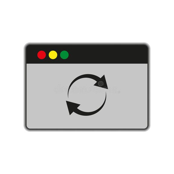 Browser Window Icon. Refresh Symbol Focus. Gray Background Display ...