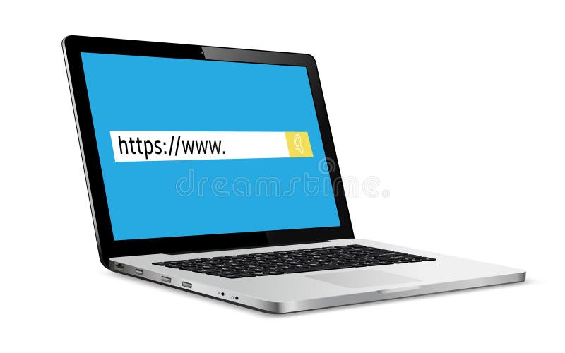 Browser Window on Laptop Screen. Search Concept Stock Vector ...