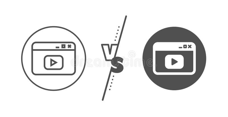Browser Window Line Icon. Video Content Sign. Vector Stock Vector ...